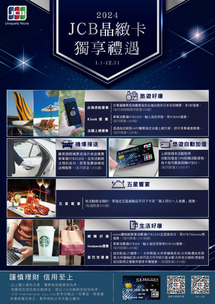 2024 JCB晶緻極緻卡專屬服務權益再升級 | 中華日報|中華新聞雲